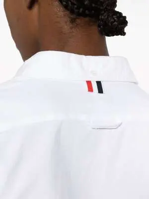 Thom Browne Classic Oxford Shirt With Rwb Stripe Detail - White