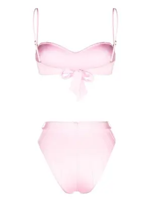 NOIRE SWIMWEAR High-waist Belted Bikini Set - Pink
