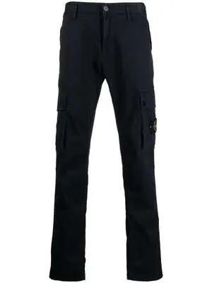 Stone Island Compass-motif Cargo Pants - Blue
