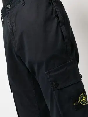 Stone Island Compass-motif Cargo Pants - Blue