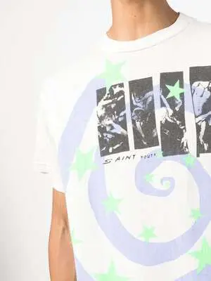 SAINT MXXXXXX Graphic-print Cotton T-shirt