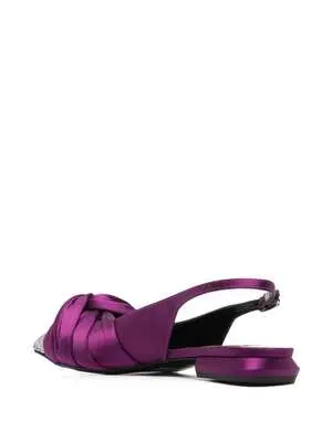 Roberto Cavalli Knot-detail Slingback Ballerinas - Purple