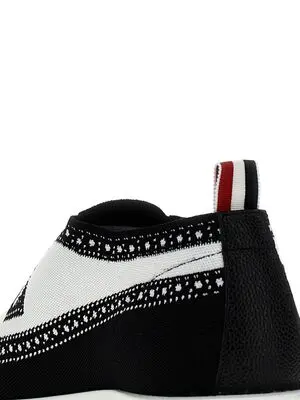 Thom Browne Brogue-knit Tech Runner Sneakers - Black