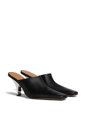Marni Square-toe Heeled Leather Mules