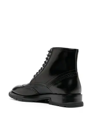 Alexander McQueen Textured Lace-up Boots