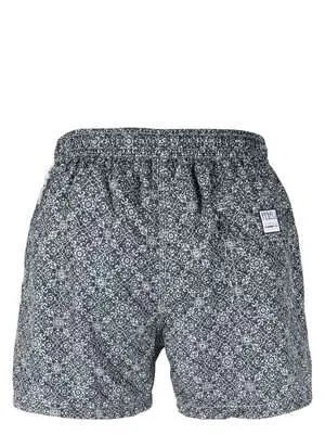 Fedeli Graphic-print Drawstring Swim Shorts