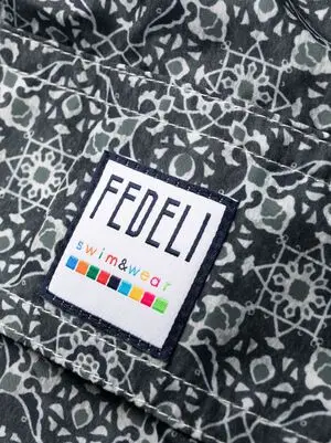 Fedeli Graphic-print Drawstring Swim Shorts