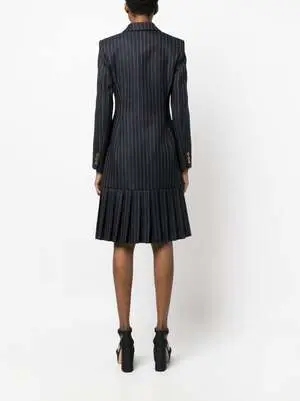 Moschino Pinstriped Pleated Blazer Dress