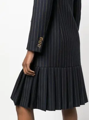 Moschino Pinstriped Pleated Blazer Dress