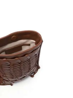 Hereu Trena Interwoven Leather Bag - Brown