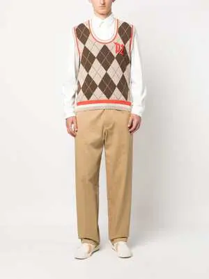 Dsquared2 Argyle-pattern Wool-silk Vest