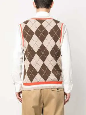 Dsquared2 Argyle-pattern Wool-silk Vest
