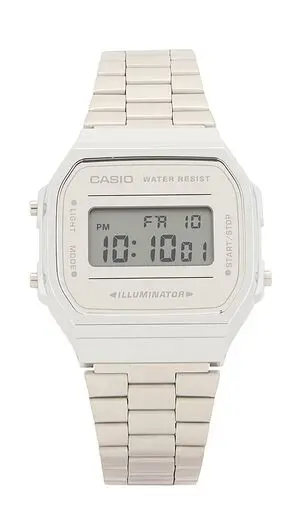 Casio Casio Vintage A168 Series Digital Watch Silver & Silver Mirror