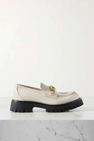 Gucci Jeanne Embellished Leather Platform Loafers