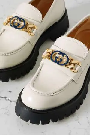 Gucci Jeanne Embellished Leather Platform Loafers