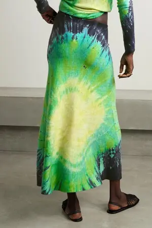 Gabriela Hearst Tie-dyed Cashmere Midi Skirt - Multi