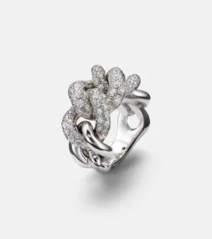 Pomellato Catene 18kt White Gold Diamond Ring - Metallic