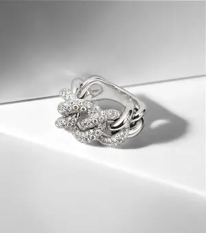 Pomellato Catene 18kt White Gold Diamond Ring - Metallic