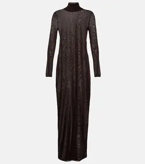 Alaïa High-neck Knit Maxi Dress