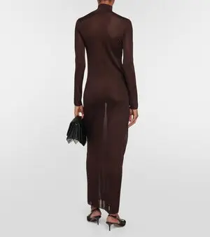 Alaïa High-neck Knit Maxi Dress