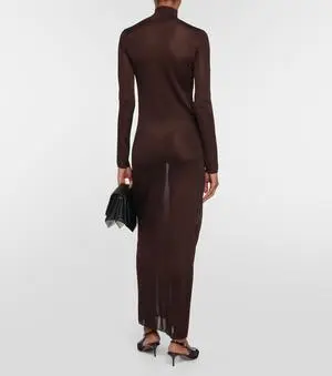 Alaïa High-neck Knit Maxi Dress