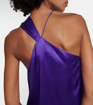 THE SEI One-shoulder Silk Satin Top