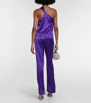 THE SEI One-shoulder Silk Satin Top