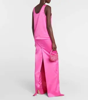 Giuseppe Di Morabito Rose-appliqué Satin Top