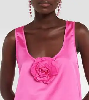 Giuseppe Di Morabito Rose-appliqué Satin Top