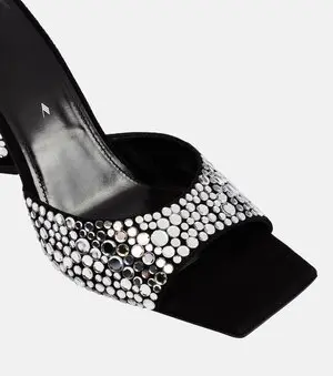 Attico Mini Devon 85 Embellished Mules - Silver