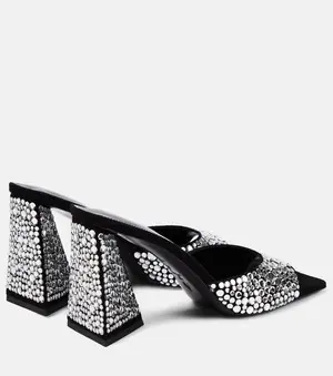 Attico Mini Devon 85 Embellished Mules - Silver
