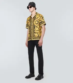 Versace Embellished Mid-rise Straight Jeans - Black