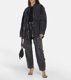 Isabel Marant Étoile Elore Denim Cargo Pants - Black