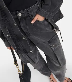 Isabel Marant Étoile Elore Denim Cargo Pants - Black