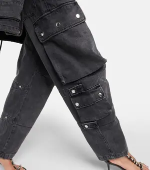 Isabel Marant Étoile Elore Denim Cargo Pants - Black