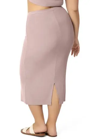 KINDRED BRAVELY Ribbed Maternity Skirt - Lilac Stone