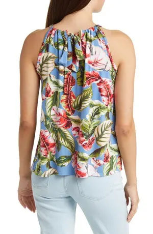 Loveappella Leaf Print Sleeveless Tank