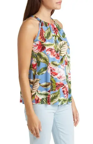 Loveappella Leaf Print Sleeveless Tank