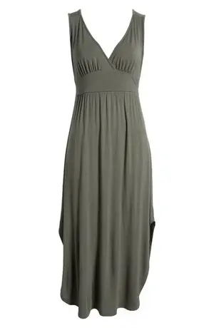 Loveappella Sleeveless V-neck Midi Dress