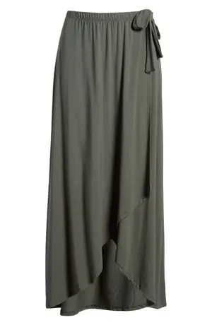 Loveappella Faux Wrap Skirt - Olive