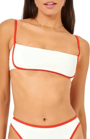 L*Space LSPACE Hazel Ribbed Bikini Top Cream/pimento
