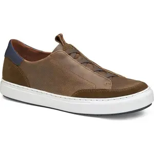 JOHNSTON & MURPHY COLLECTION Lace-to-toe Sneakers - Brown English Suede/sheepskin