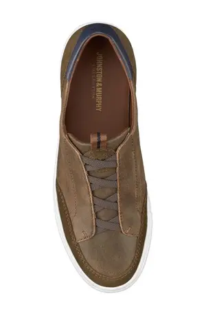 JOHNSTON & MURPHY COLLECTION Lace-to-toe Sneakers - Brown English Suede/sheepskin