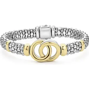 Lagos Signature Caviar Interlock Bracelet - Silver