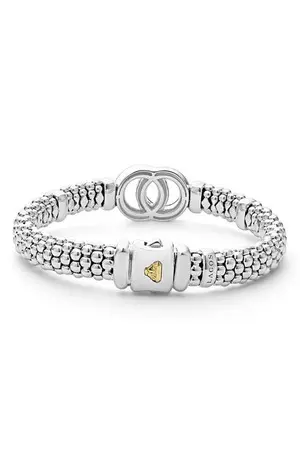 Lagos Signature Caviar Interlock Bracelet - Silver