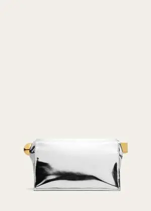 Jacquemus La Pochette Rond Metallic Clutch