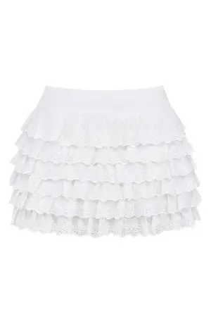 House Of Cb Fifi Ruffle Eyelet Miniskirt