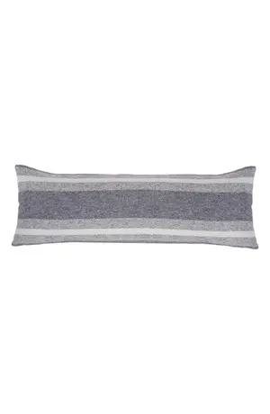 POM POM AT HOME Alpine Stripe Cotton Lumbar Accent Pillow - Grey/ivory