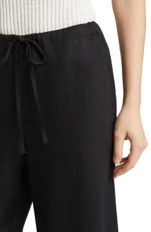 Rails Emmie Drawstring Wide Leg Linen Pants - Black