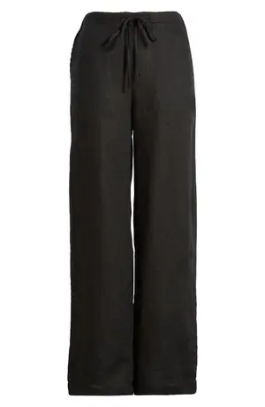 Rails Emmie Drawstring Wide Leg Linen Pants - Black